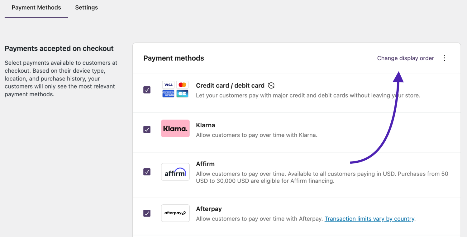 Additional payment methods Documentation - WooCommerce
